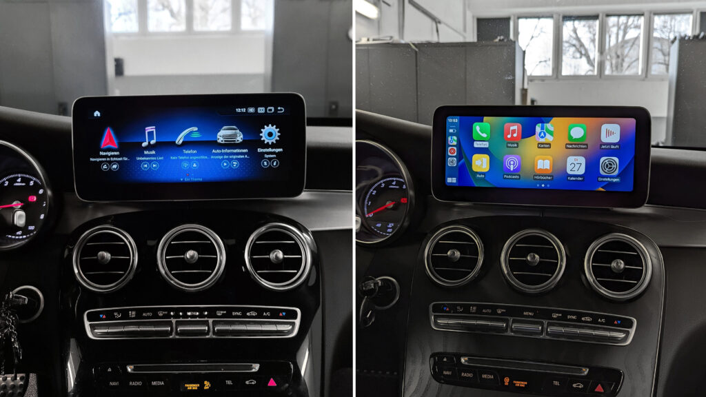 Android-Navi mit CarPlay & Einbau - Mercedes C W205 - CarHex